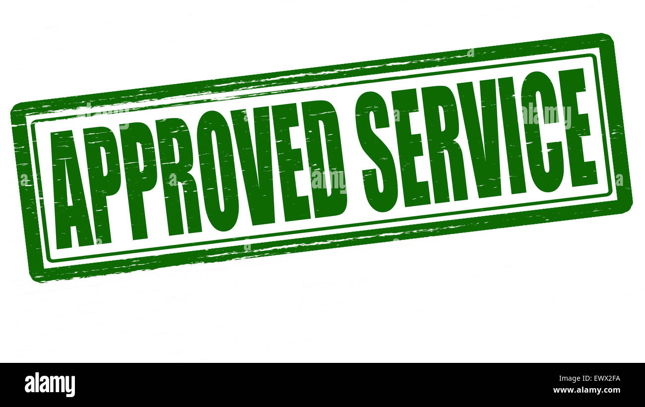 Stamp with text approved service inside, illustration Stock Photo - Alamy