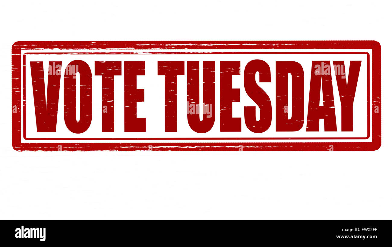 Stamp with text vote Tuesday inside, illustration Stock Photo - Alamy