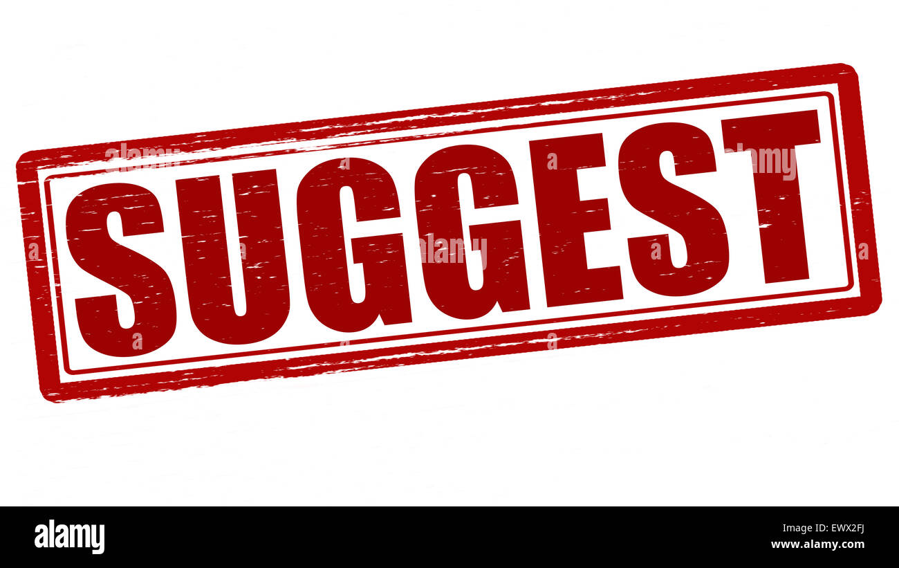 Stamp with word suggest inside, illustration Stock Photo - Alamy