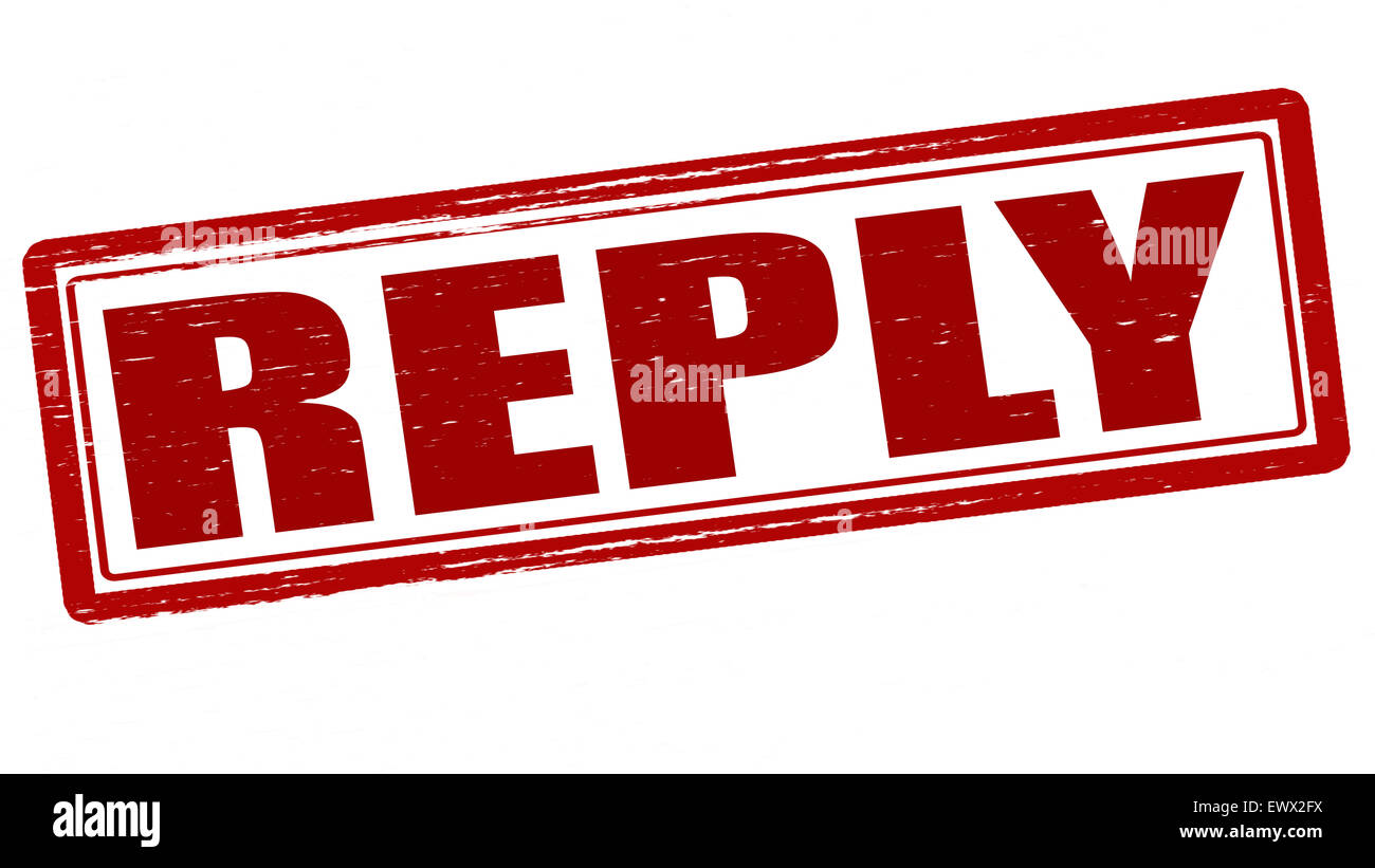 Stamp with word reply inside, illustration Stock Photo - Alamy