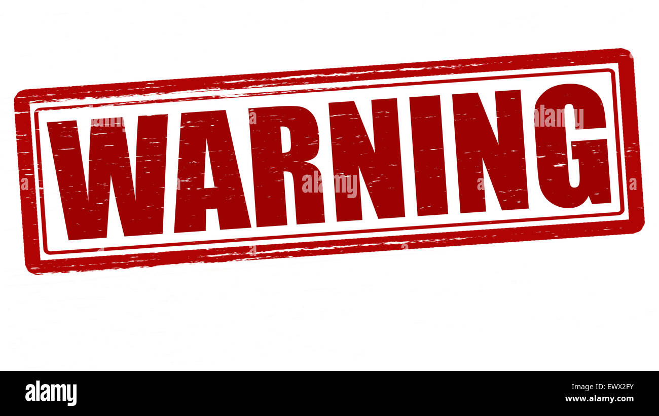 Stamp with word warning inside, illustration Stock Photo - Alamy