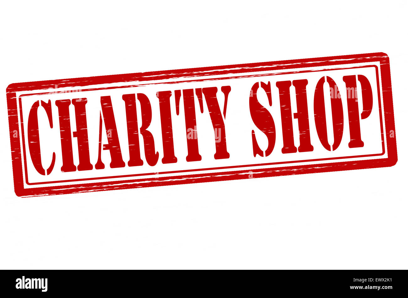 Stamp with text charity shop inside, illustration Stock Photo - Alamy