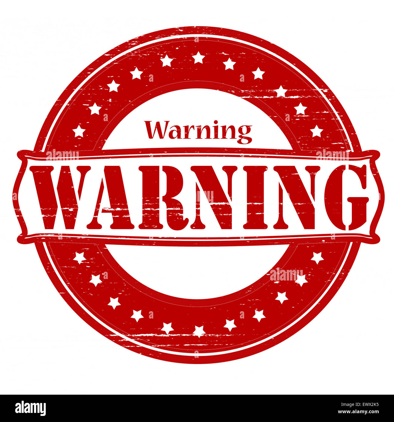 Stamp with word warning inside, illustration Stock Photo - Alamy