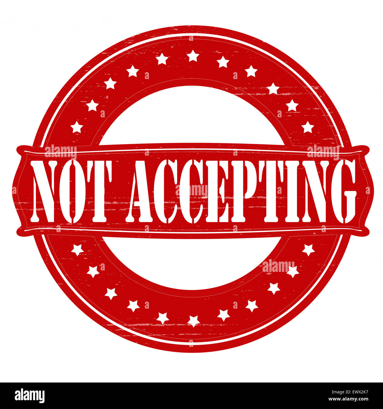 Stamp with text not accepting inside, illustration Stock Photo - Alamy