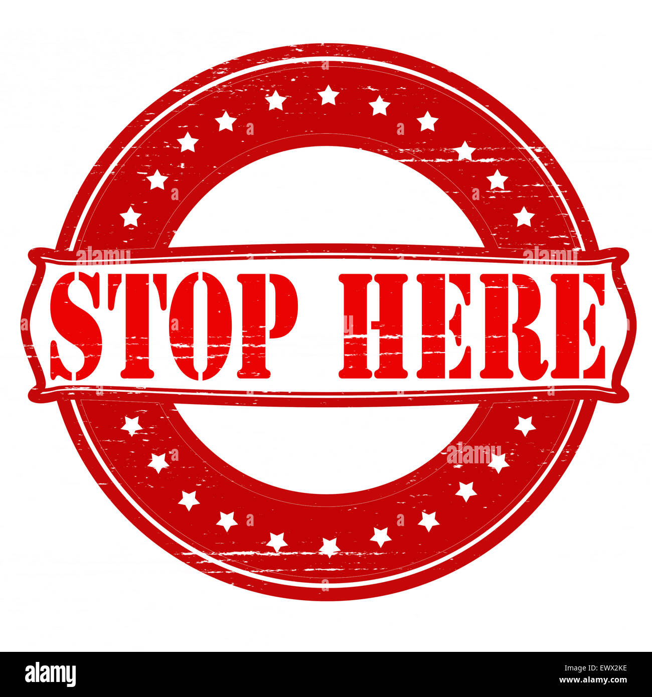 Stamp with text stop here inside Cut Out Stock Images & Pictures - Alamy