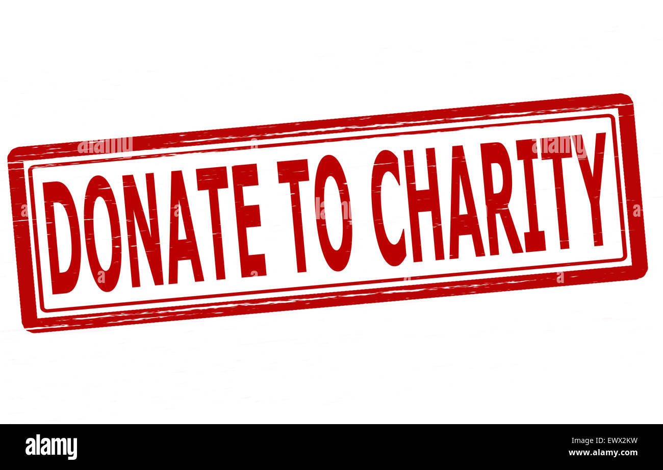 Stamp with text donate to charity inside, illustration Stock Photo - Alamy