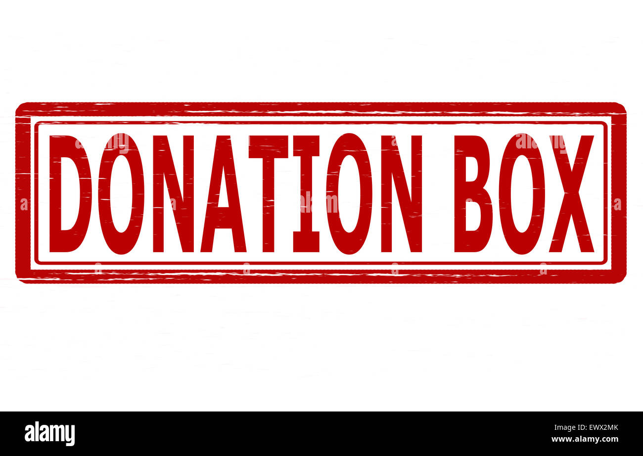 Stamp with text donation box inside, illustration Stock Photo - Alamy