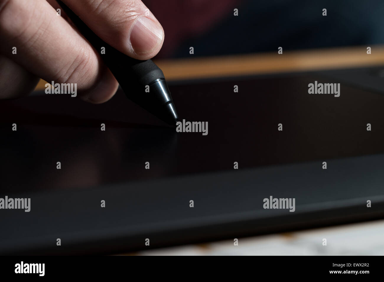 Closeup Of One Hand Drawing On A Computer Graphics Tablet Stock Photo ...