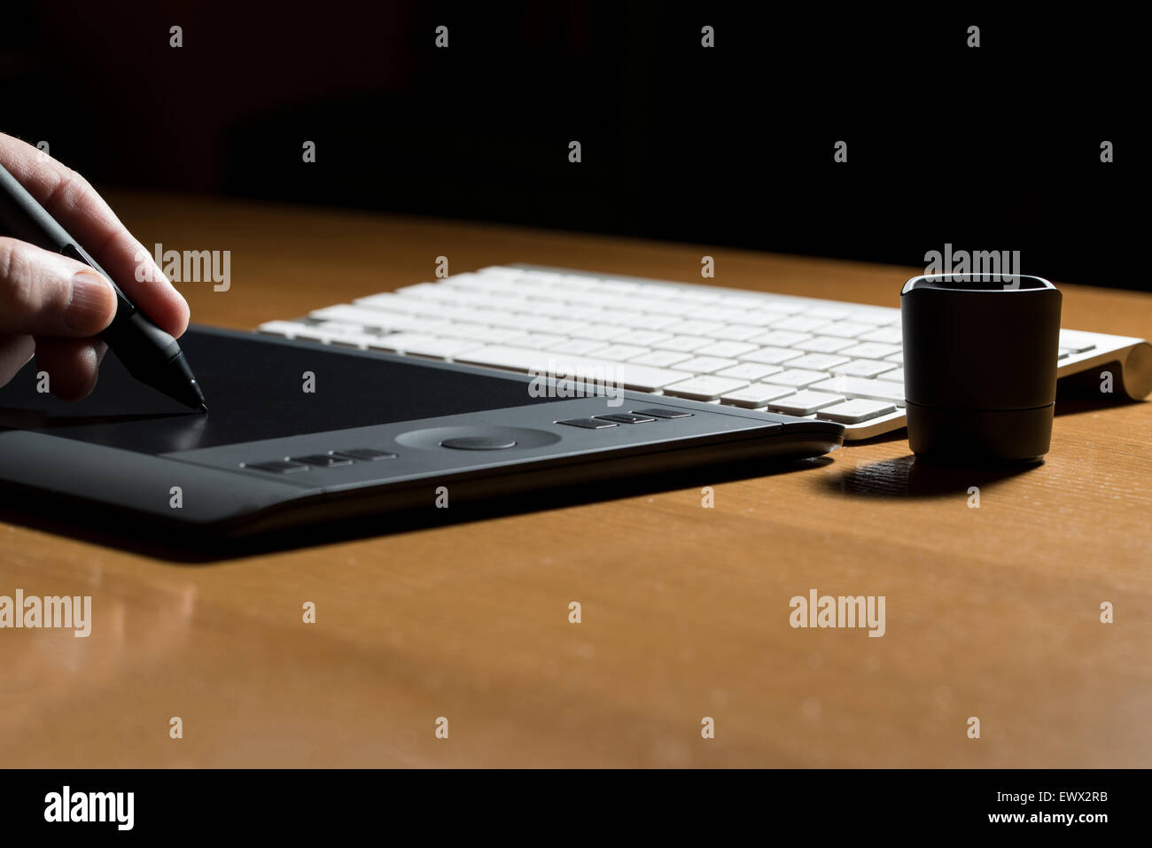 Closeup Of One Hand Drawing On A Computer Graphics Tablet Stock Photo ...