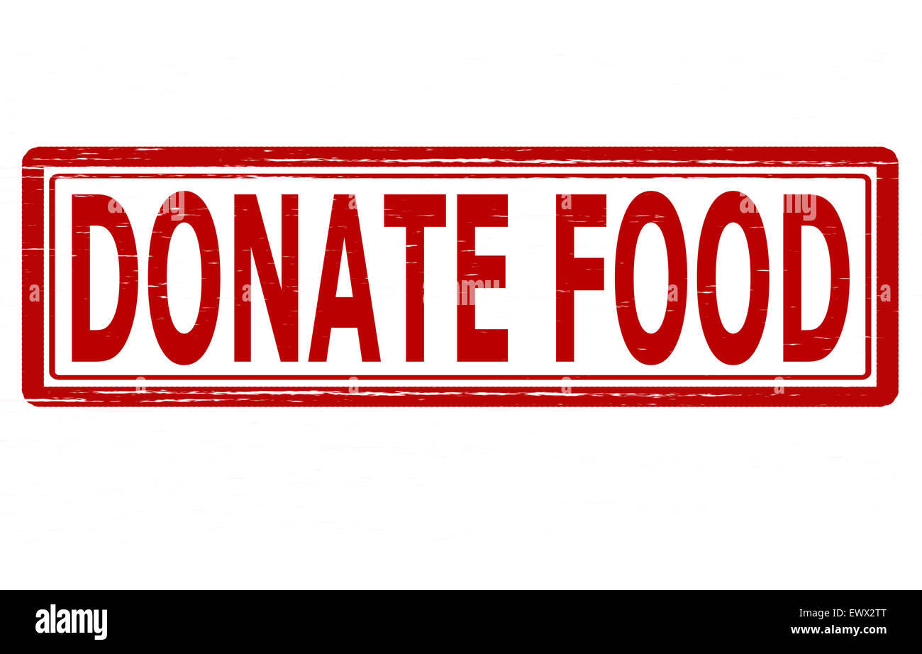 Stamp with text donate food inside, illustration Stock Photo - Alamy