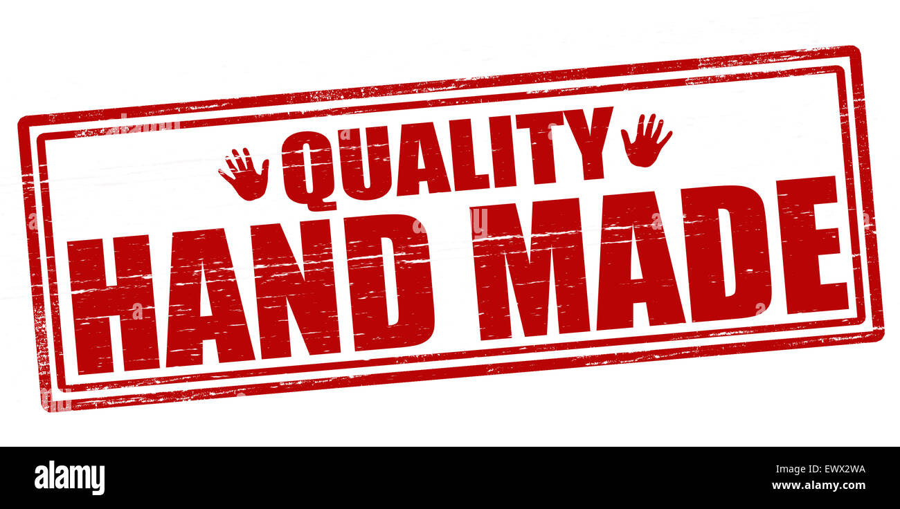 Stamp with text hand made inside, illustration Stock Photo - Alamy