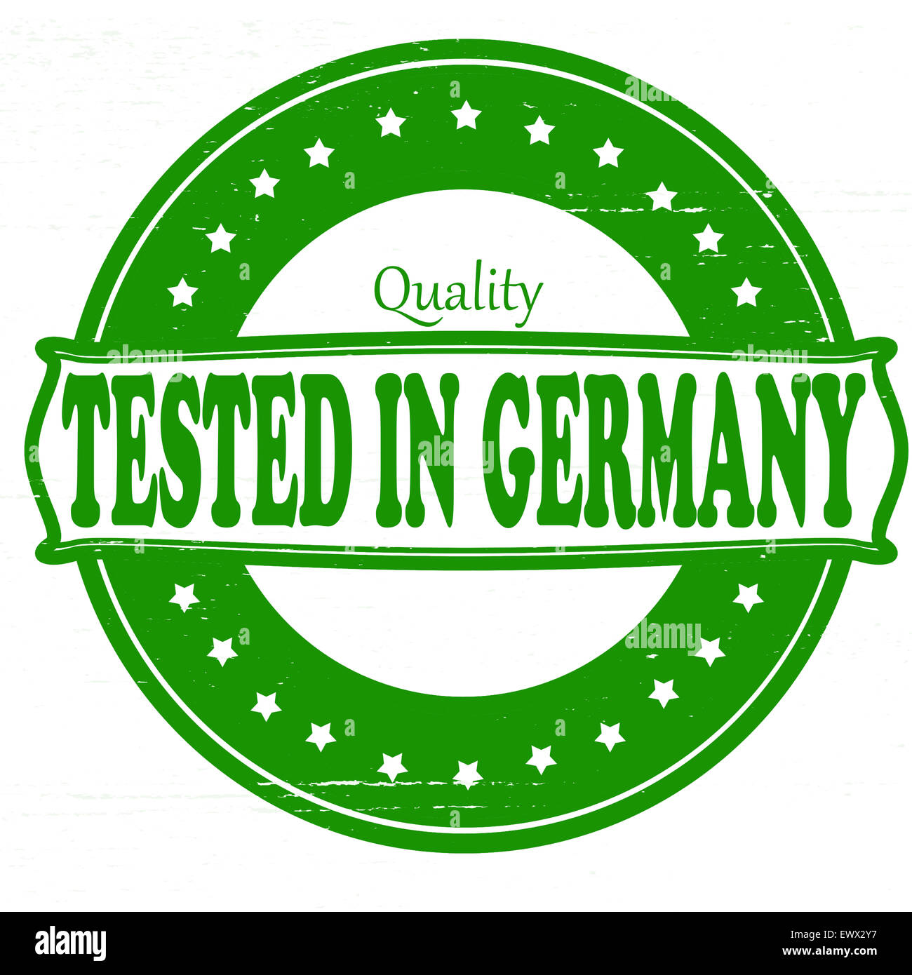 Stamp with text tested in Germany inside, illustration Stock Photo - Alamy