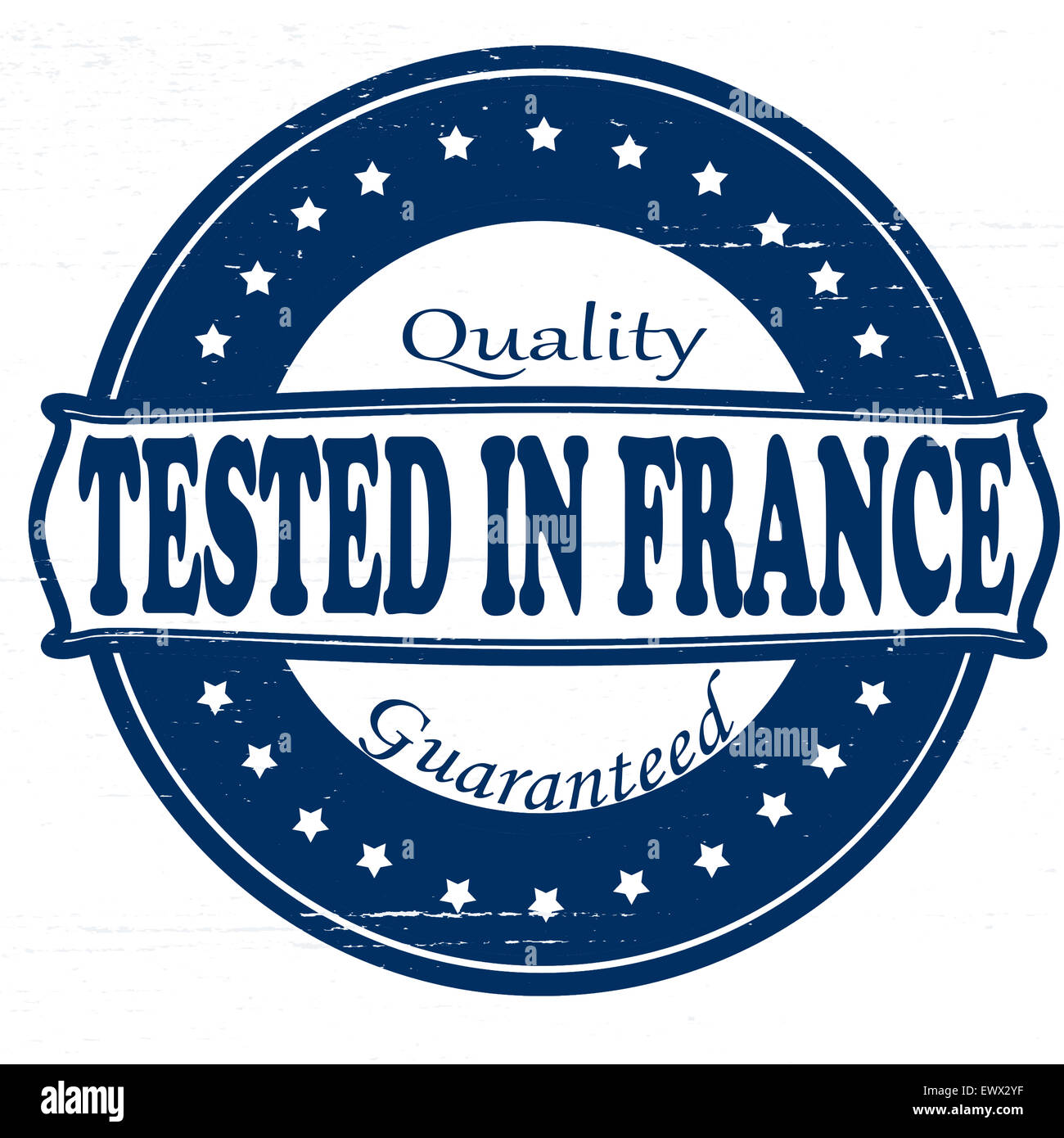 Stamp with text tested in France inside, illustration Stock Photo - Alamy