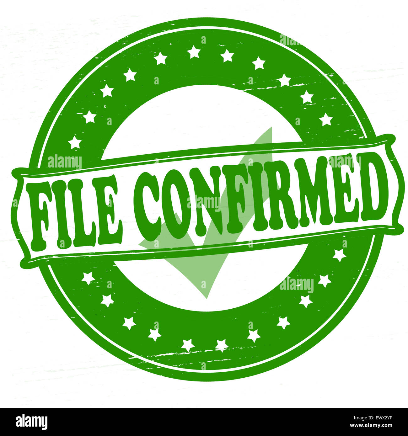 Stamp with text file confirmed inside, illustration Stock Photo - Alamy