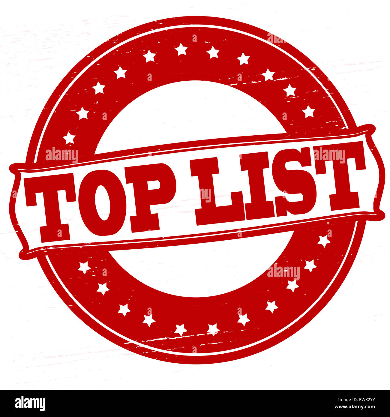 Stamp with text top list inside, illustration Stock Photo - Alamy
