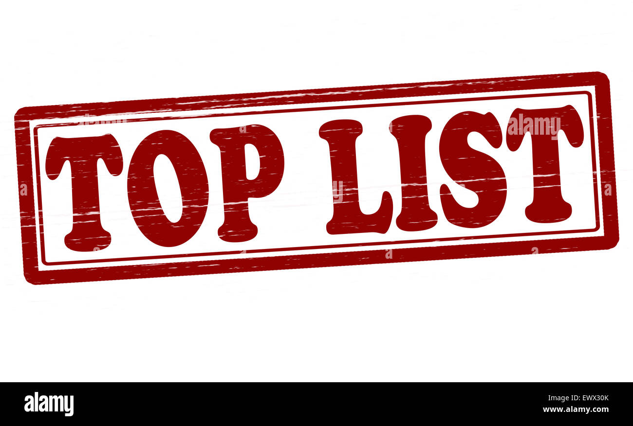 Stamp with text top list inside, illustration Stock Photo - Alamy