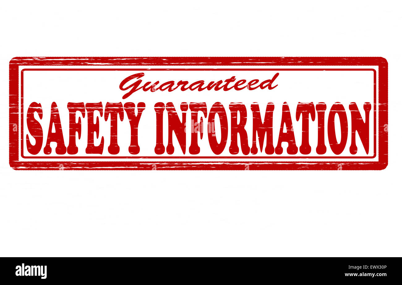 Stamp with text safety information inside, illustration Stock Photo - Alamy