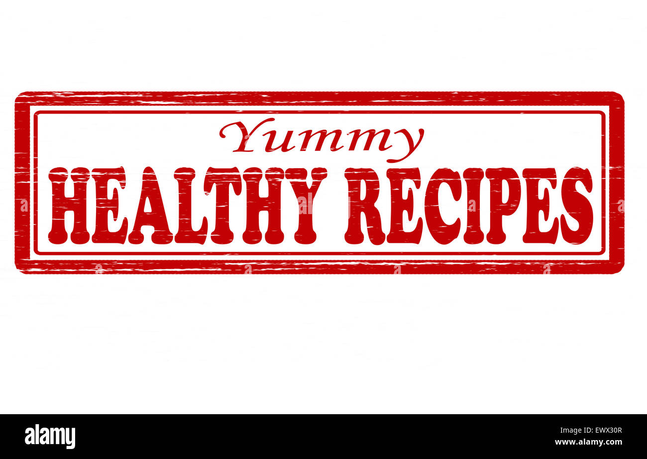 Stamp with text healthy recipes inside, illustration Stock Photo - Alamy