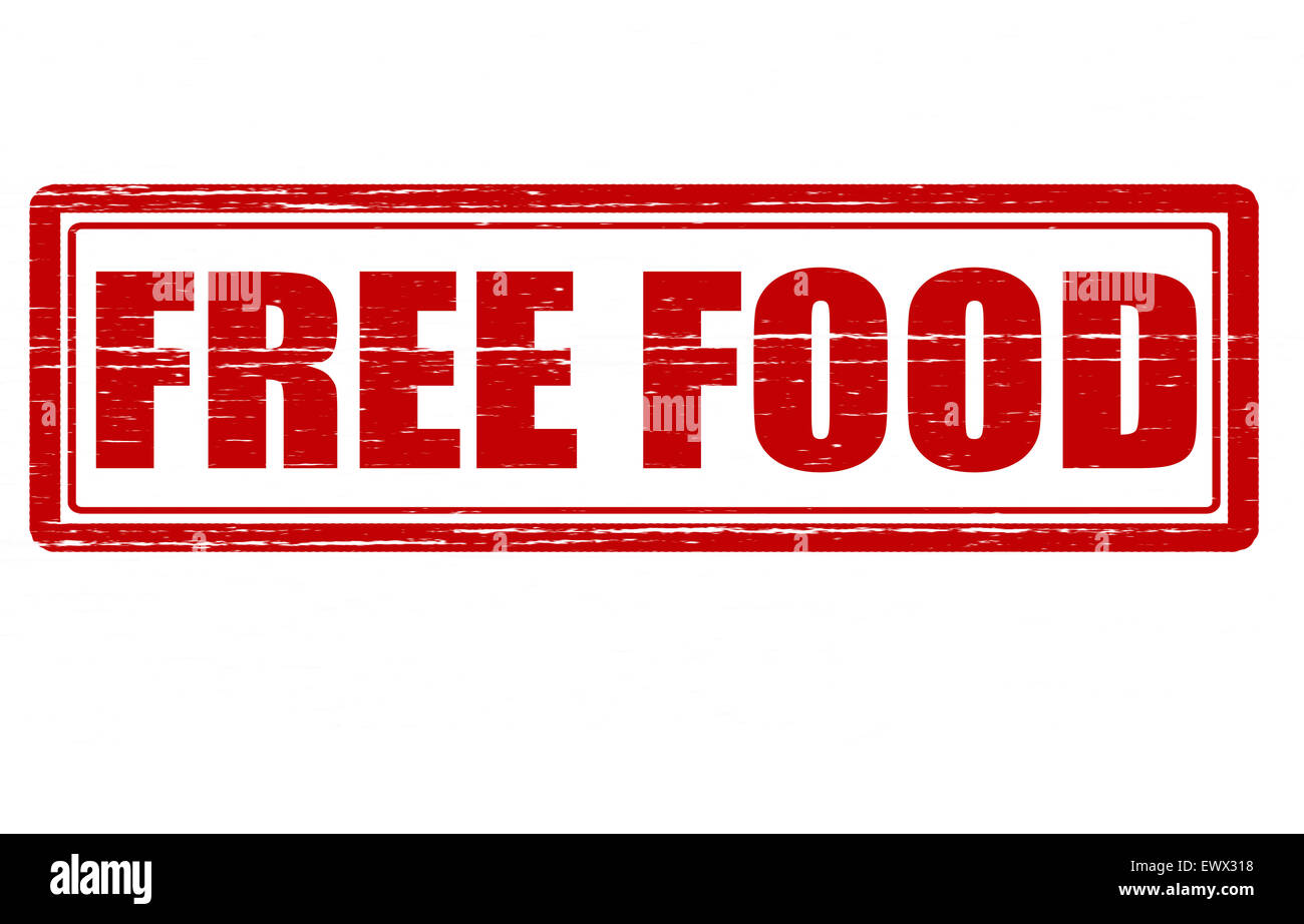 Stamp with text free food inside, illustration Stock Photo - Alamy