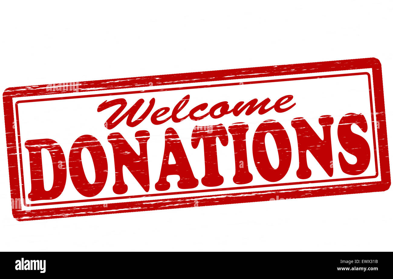 Stamp with word donations inside, illustration Stock Photo - Alamy