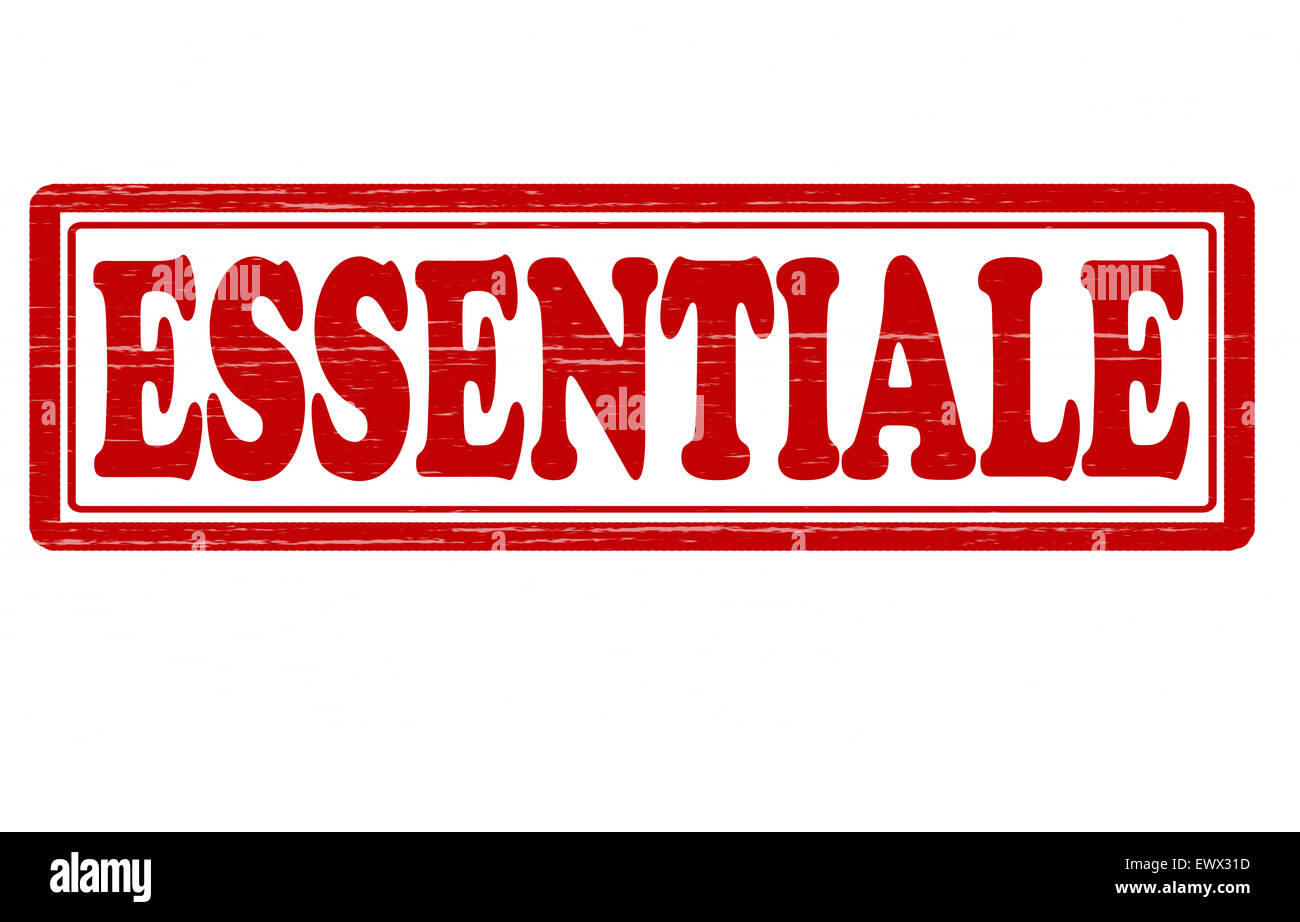 Stamp with word essential inside, illustration Stock Photo - Alamy