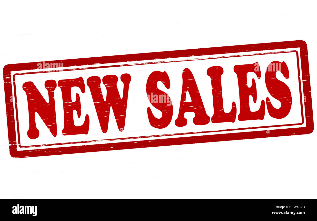 Stamp with text new sales inside, illustration Stock Photo - Alamy