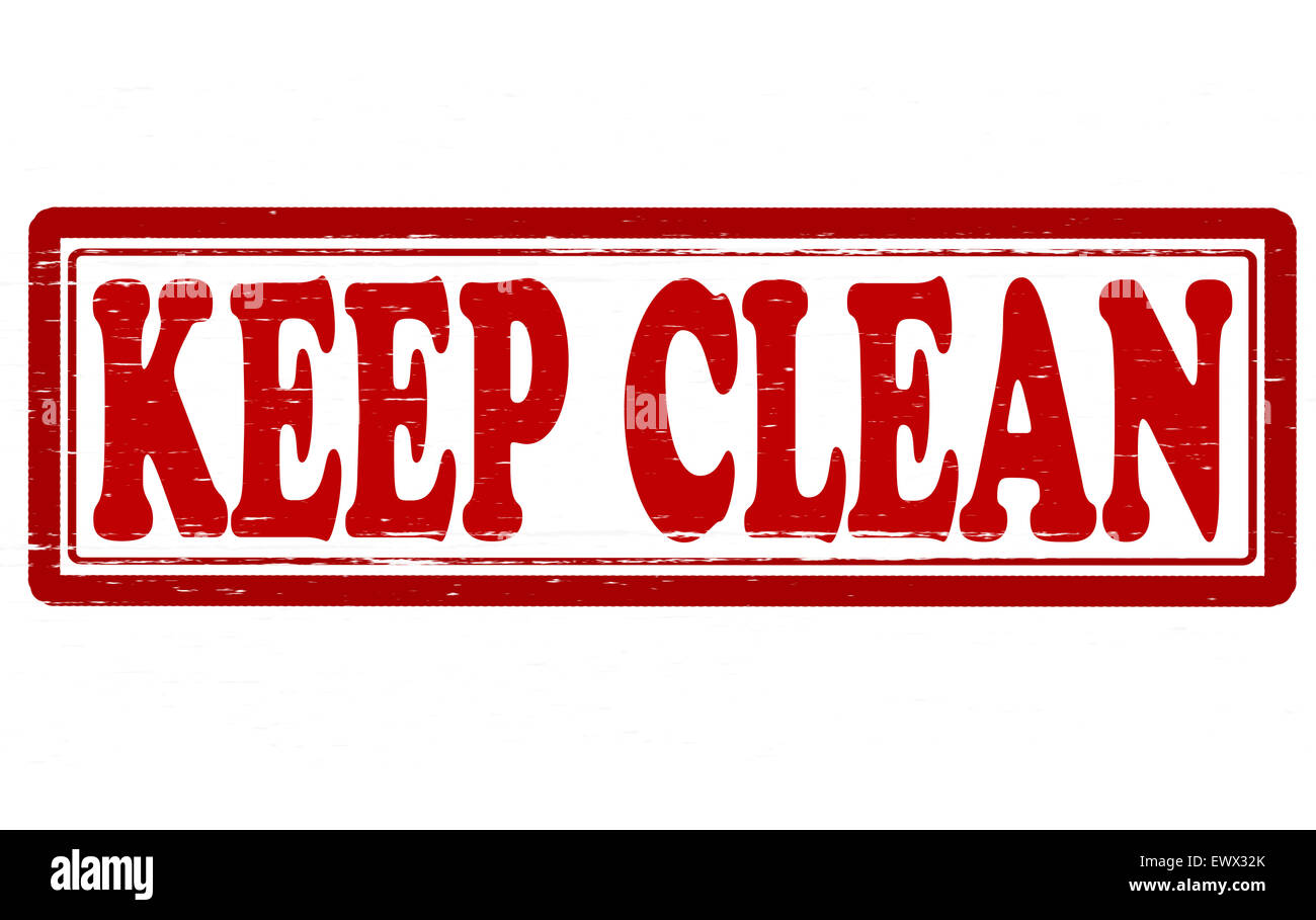 Stamp with text keep clean inside, illustration Stock Photo - Alamy