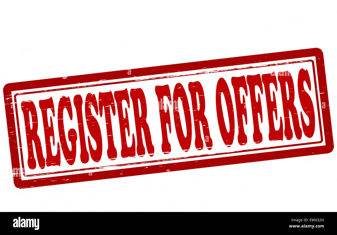 Register here stamp hi-res stock photography and images - Alamy