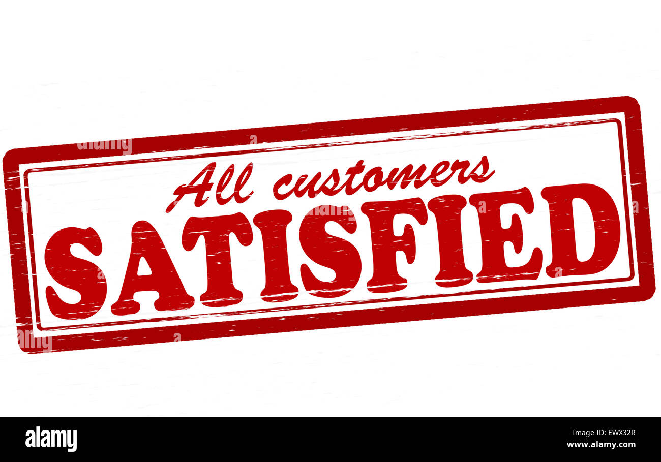 Stamp with word satisfied inside, illustration Stock Photo - Alamy