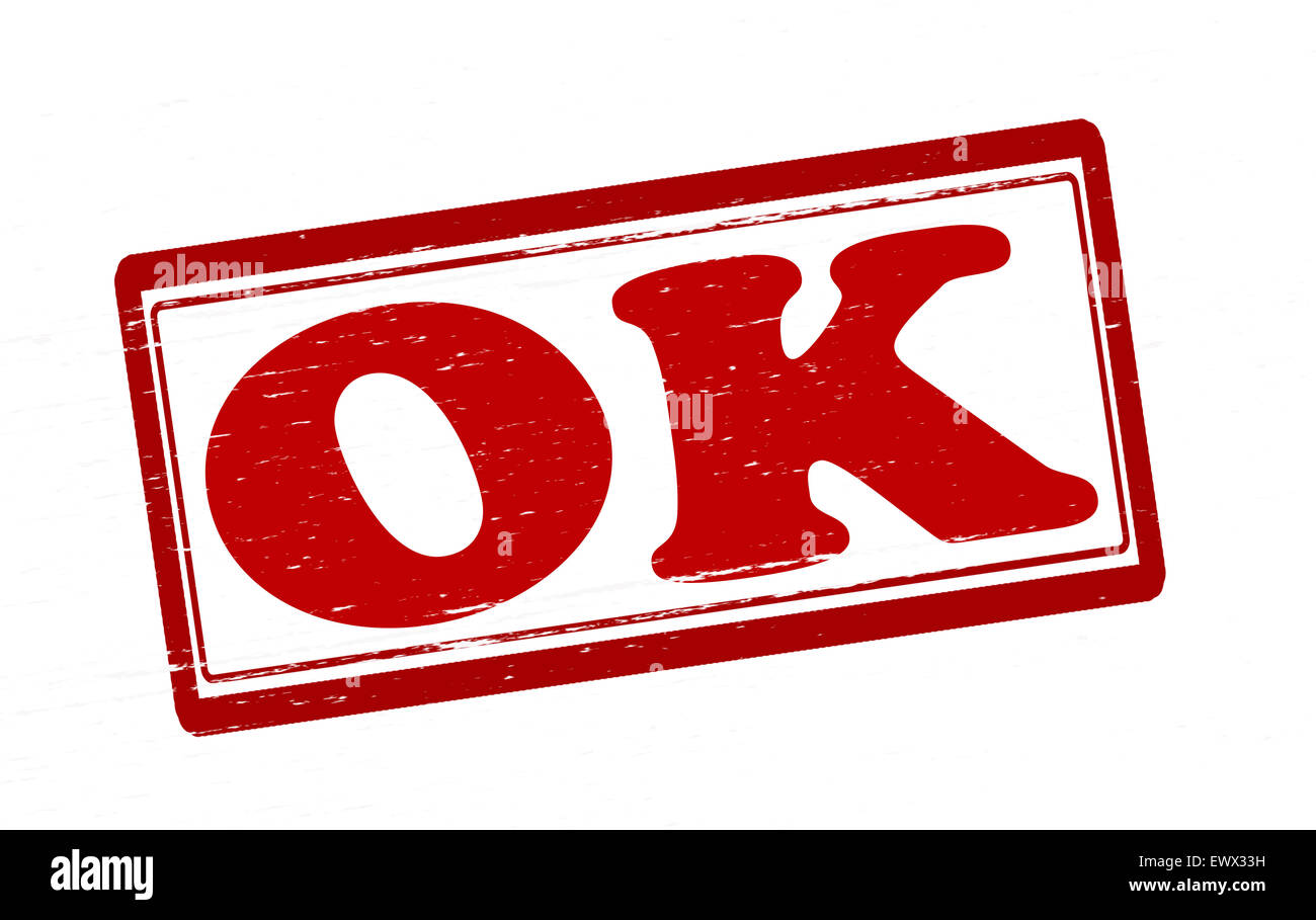 Stamp with word ok approval inside, illustration Stock Photo - Alamy