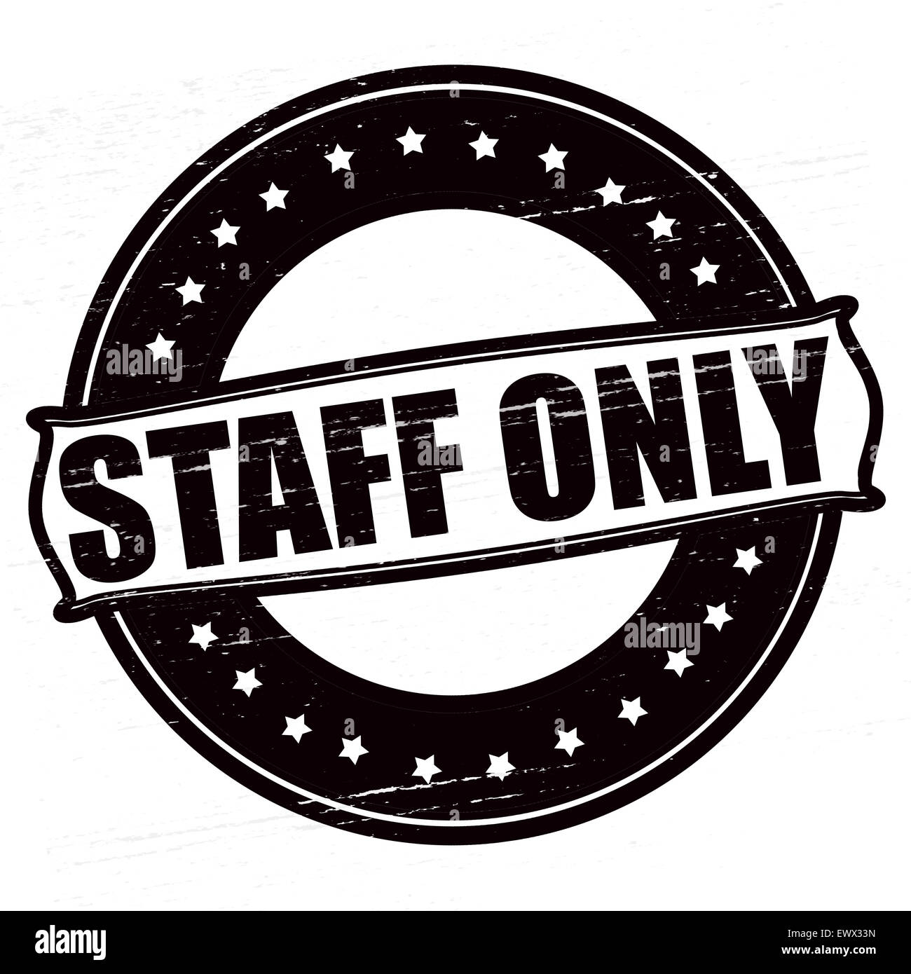 Stamp with text staff only inside, illustration Stock Photo - Alamy
