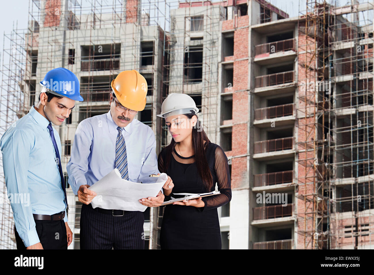 Standing pointing map communication authority hi-res stock photography ...