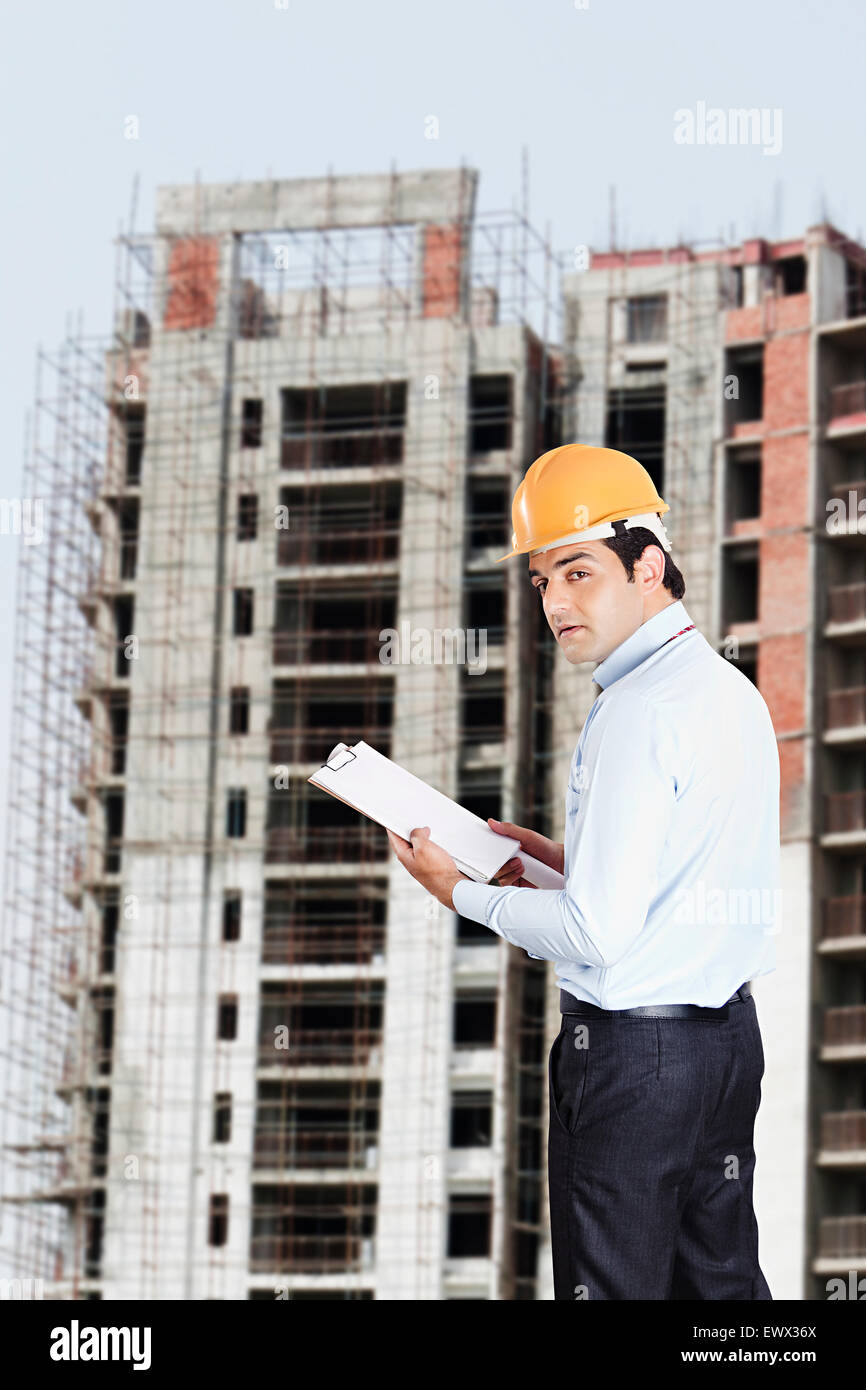 1 indian Architect man Construction Site Working Stock Photo - Alamy