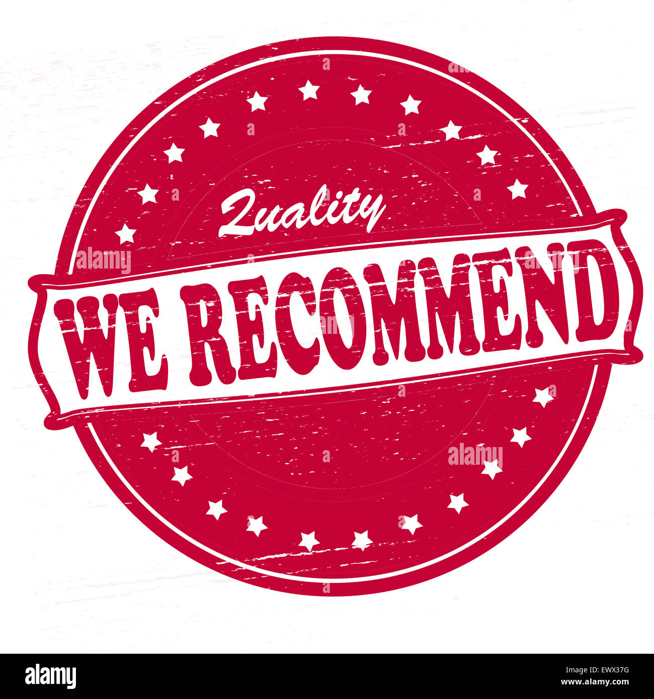 Stamp with text we recommend inside, illustration Stock Photo - Alamy