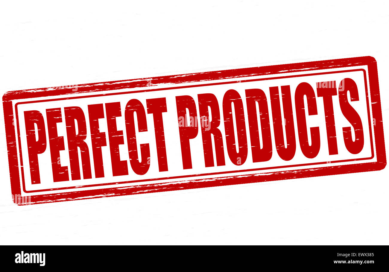Stamp with text perfect products inside, illustration Stock Photo - Alamy