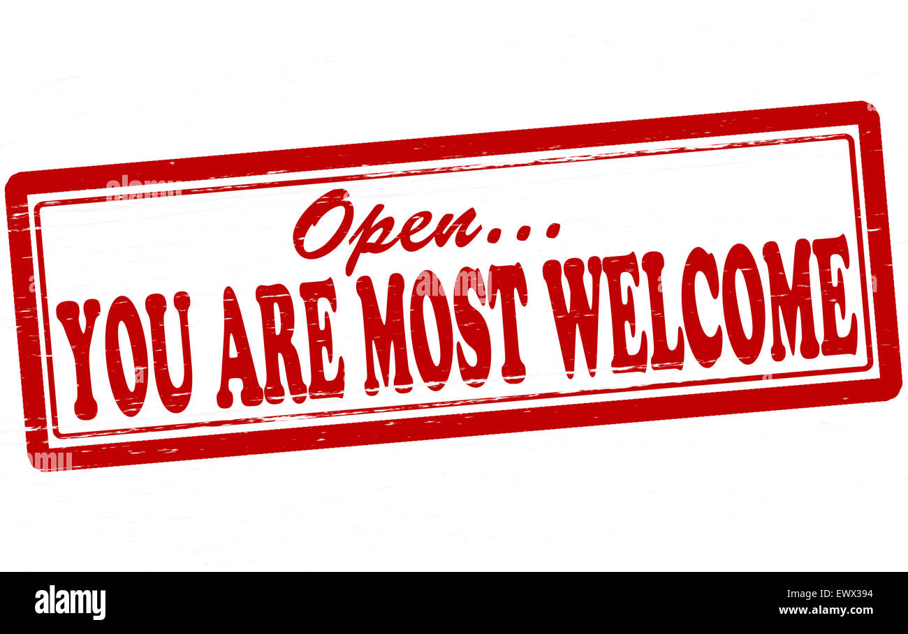 Stamp with text you are most welcome inside, illustration Stock Photo ...