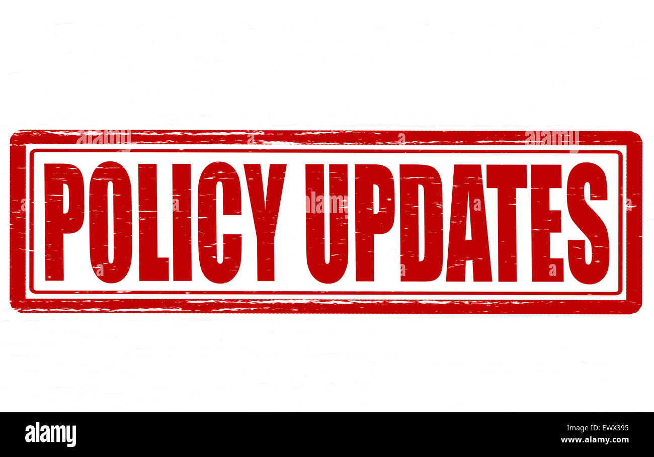 Stamp with text policy updates inside, illustration Stock Photo - Alamy