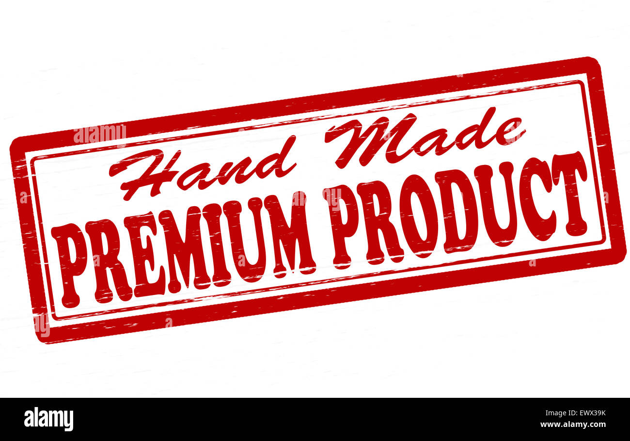 Stamp with text premium products inside, illustration Stock Photo - Alamy