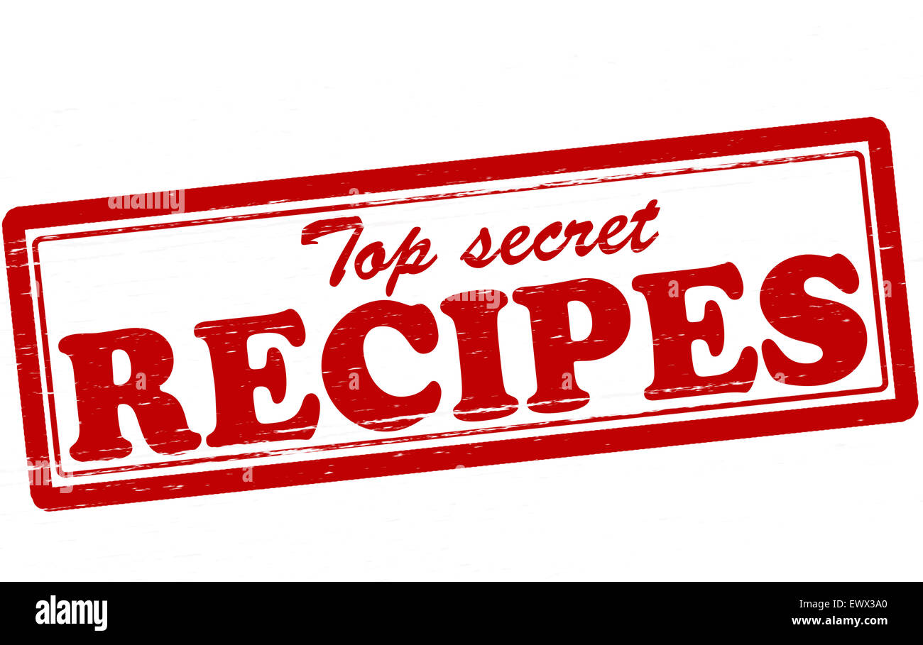 Stamp with text top secret recipes inside, illustration Stock Photo - Alamy