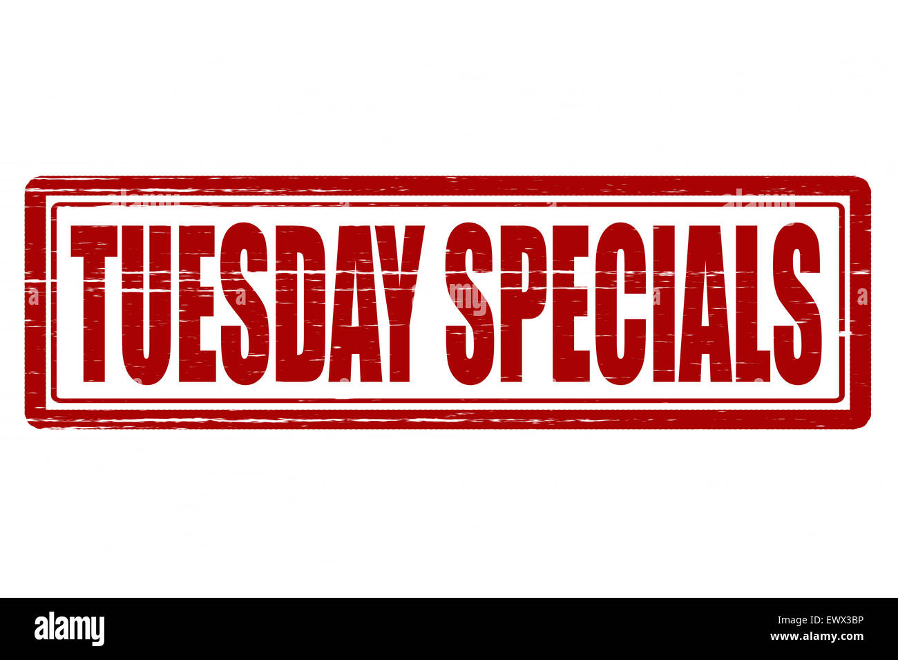 Stamp with text tuesday specials inside, illustration Stock Photo - Alamy