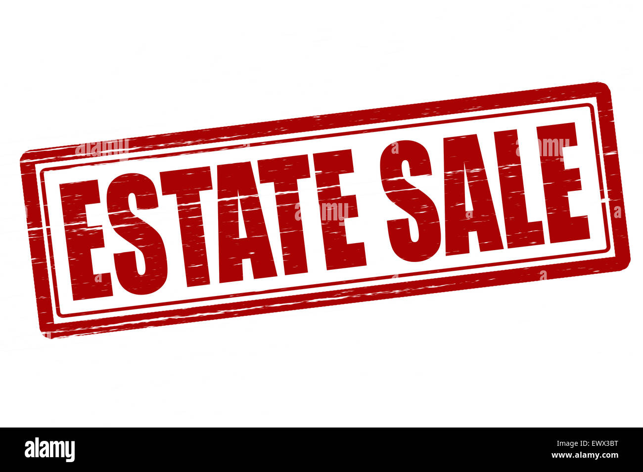 Stamp with text estate sale inside, illustration Stock Photo - Alamy