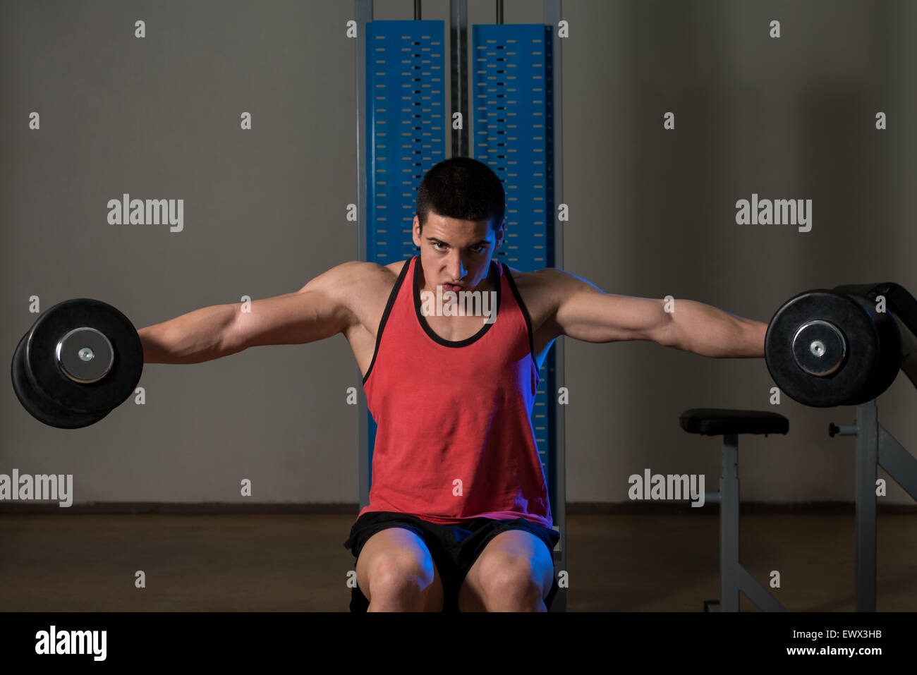 Exercise For Shoulders Dumbbell Lateral Raise Stock Photo - Alamy