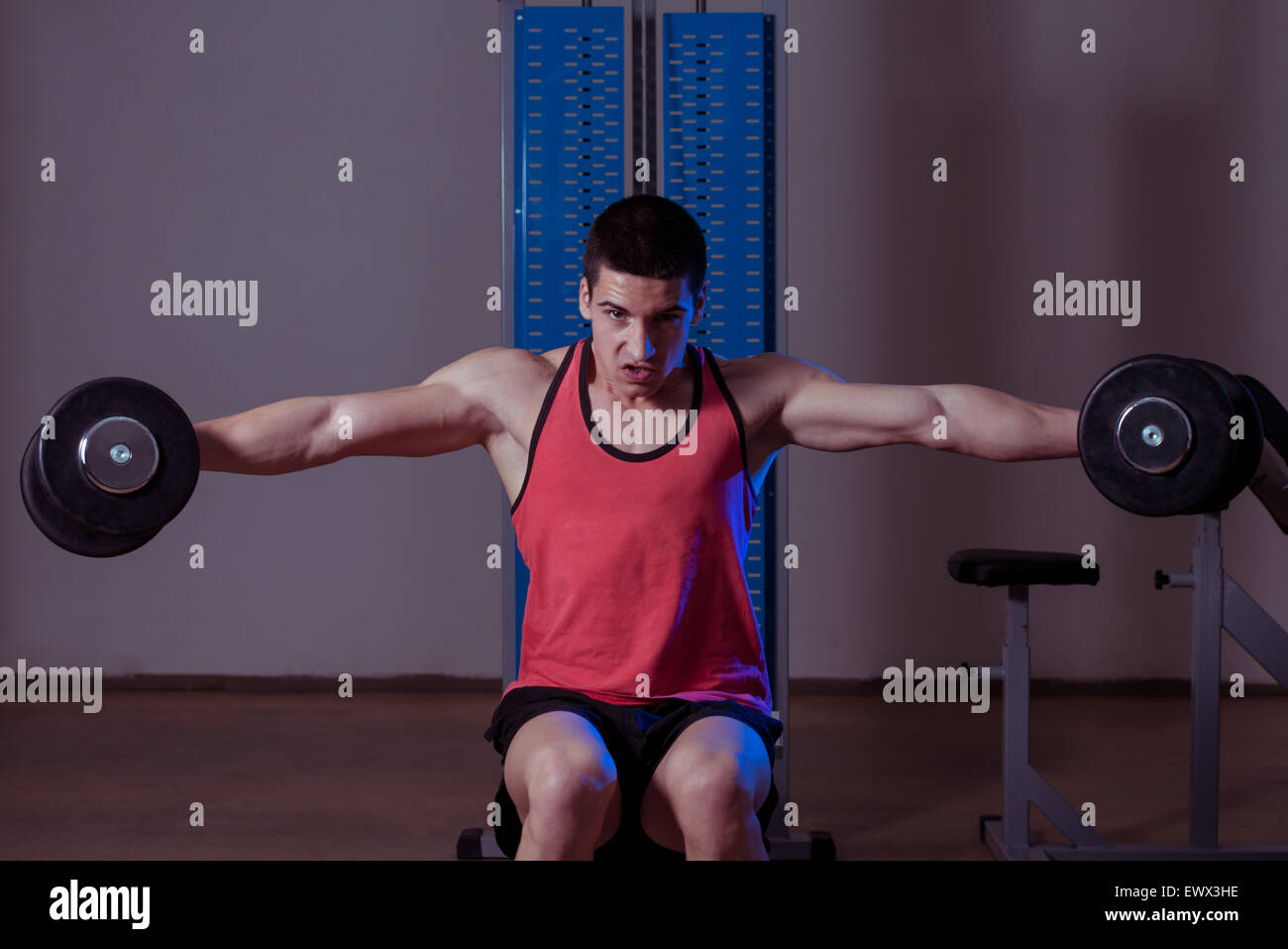 Exercise For Shoulders Dumbbell Lateral Raise Stock Photo - Alamy