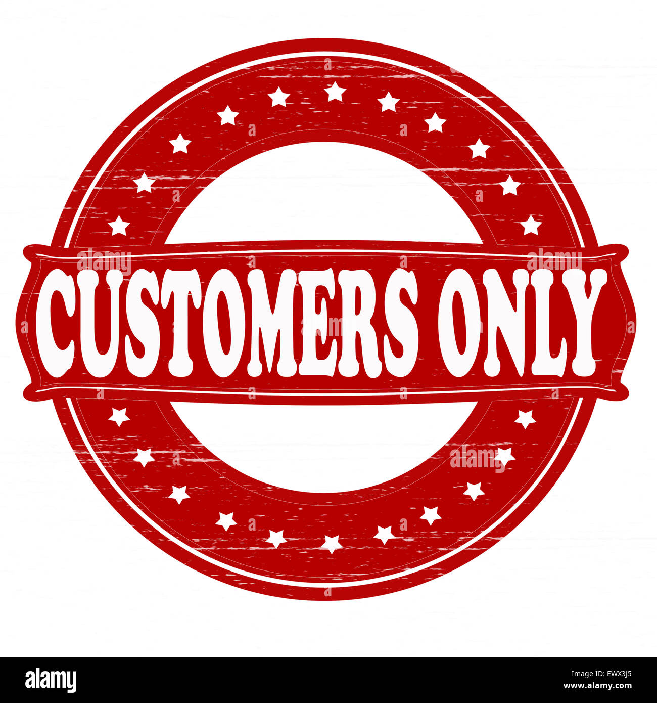 Stamp with text customers only inside, illustration Stock Photo - Alamy