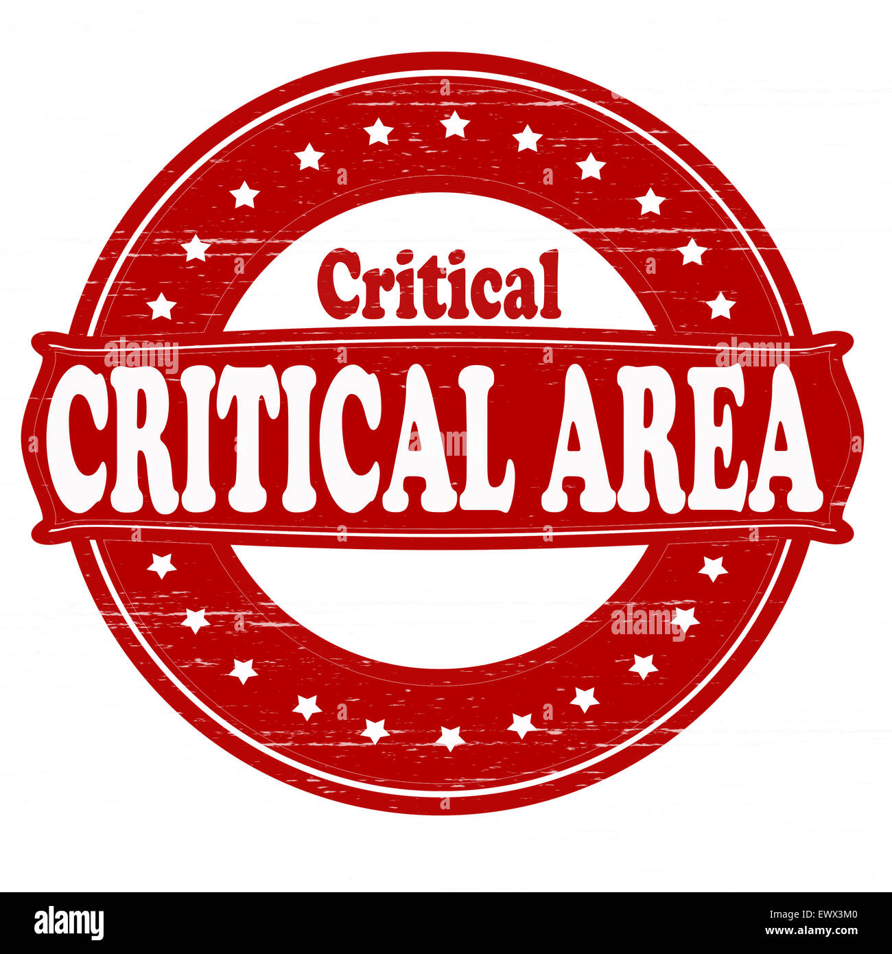 Stamp with text critical area inside, illustration Stock Photo - Alamy