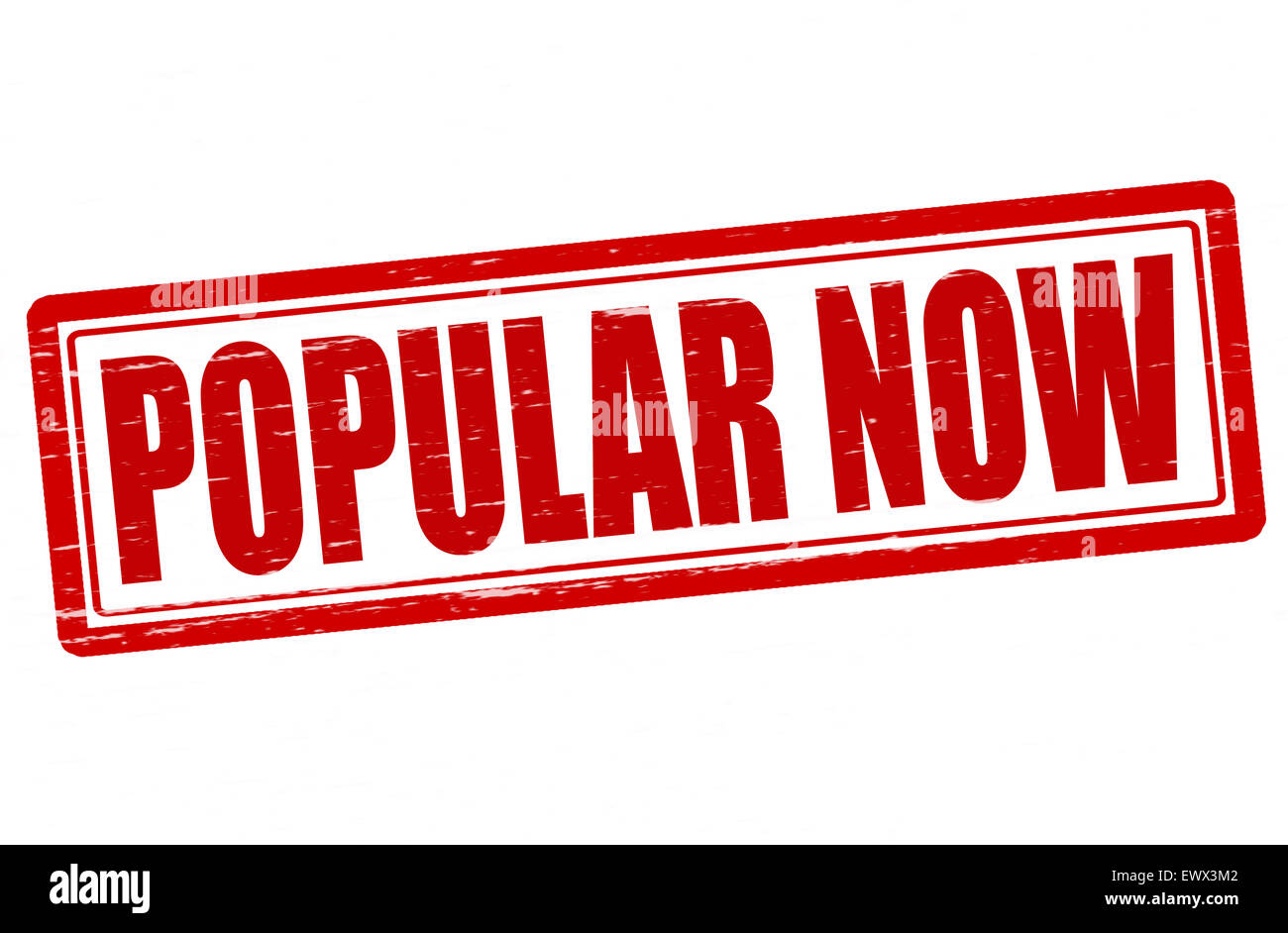 Stamp with text popular now inside, illustration Stock Photo - Alamy
