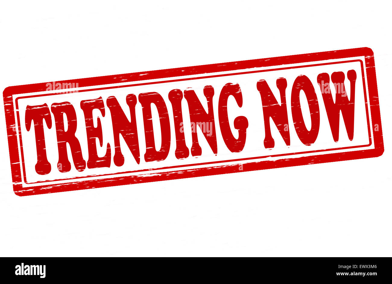 Stamp with text trending now inside, illustration Stock Photo - Alamy