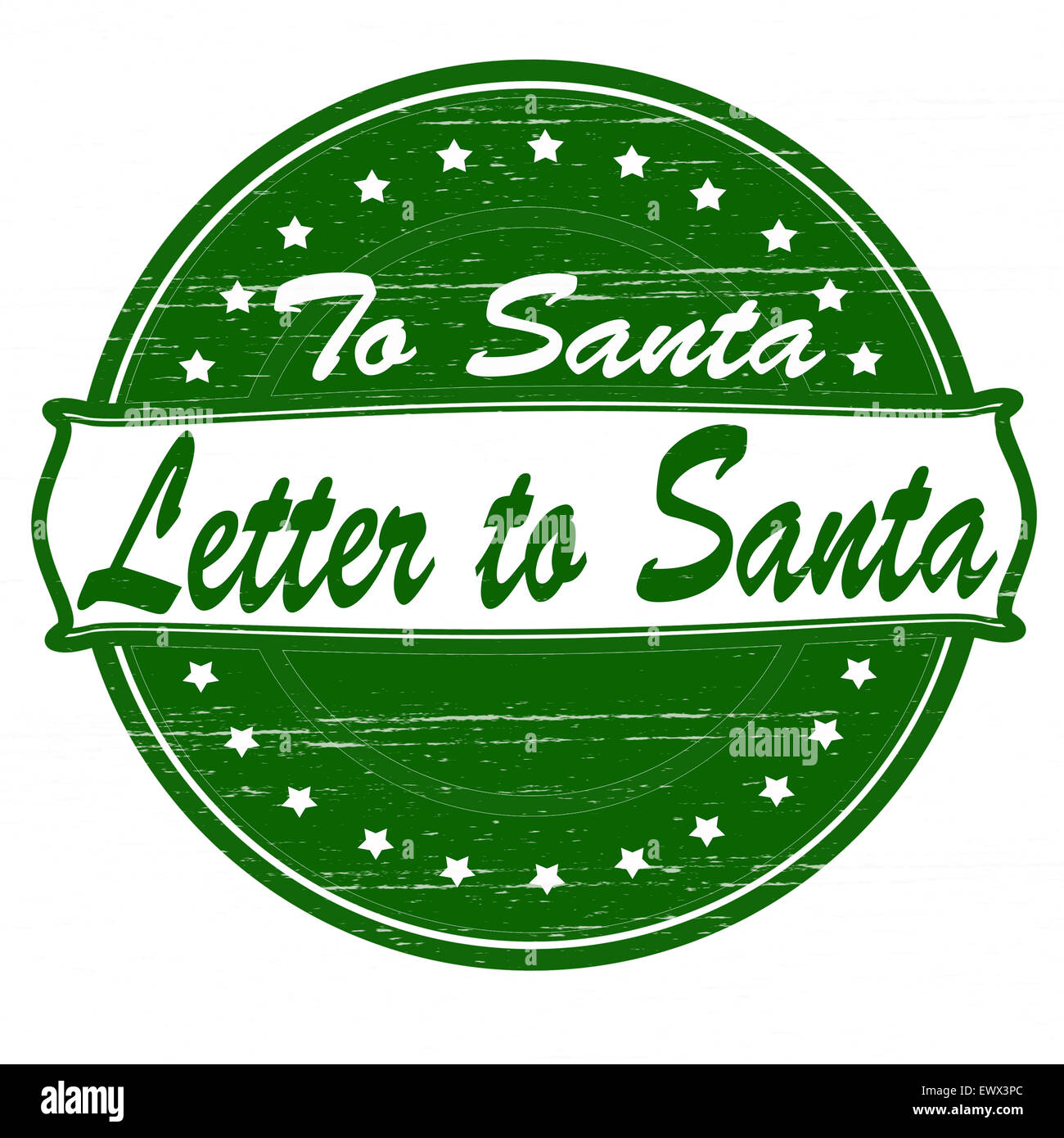 Stamp with text letter to Santa inside, illustration Stock Photo - Alamy