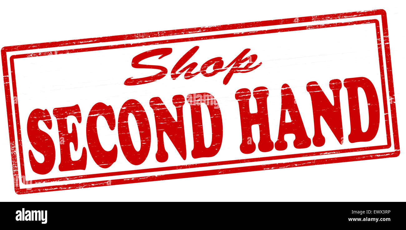 Stamp with text second hand inside, illustration Stock Photo - Alamy