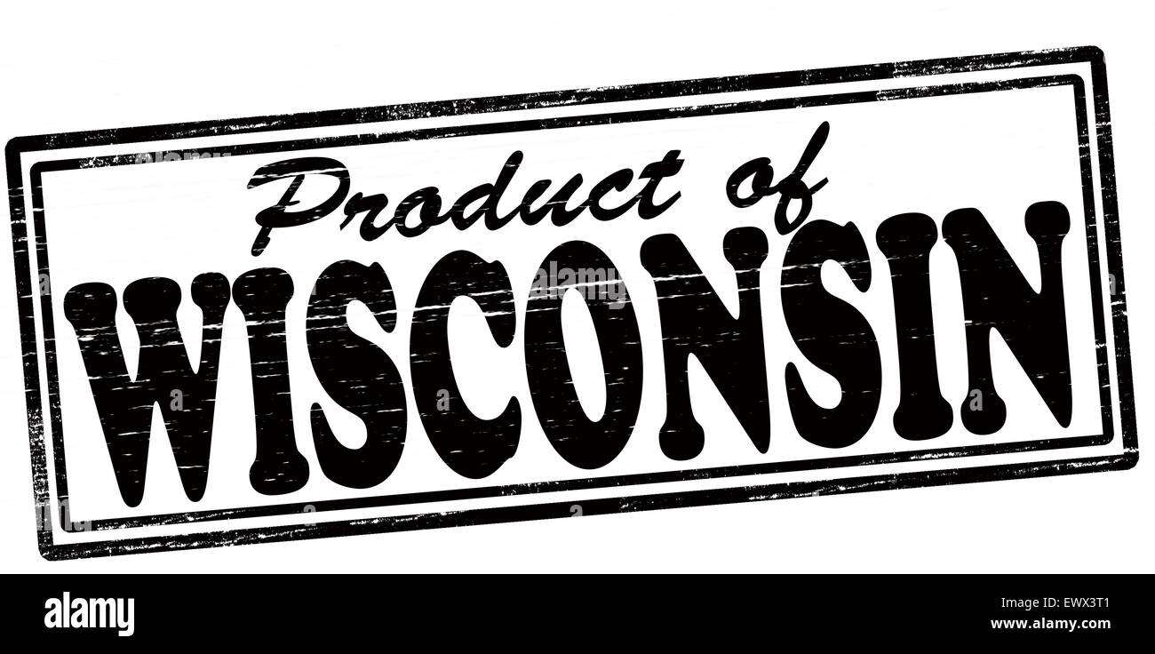 Stamp with text product of Wisconsin inside, illustration Stock Photo ...